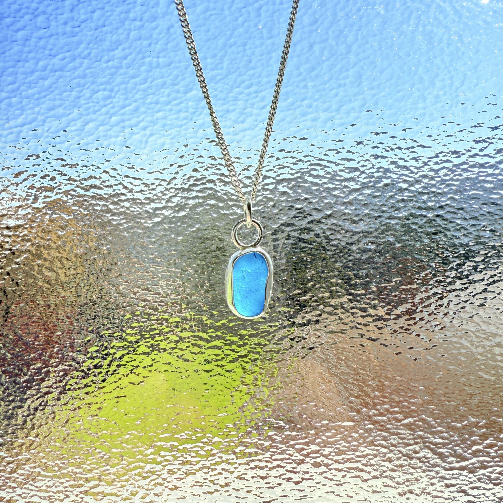 Sea Glass Necklace – backless bezel – Under The Sea